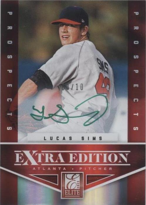 2012 Elite Extra Edition - Lucas Sims #116 Prospects Green Ink ...