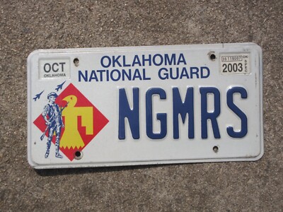 2003 Oklahoma National Guard License Plate NGMRS Military Guardsmen ...