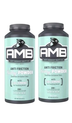 2 Anti Monkey Butt Baby Anti-Friction Powder Calamine 8oz Talc free ...