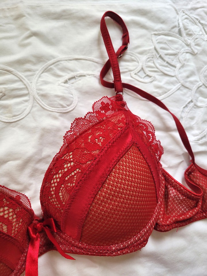 Pleasure State White Label Red Empire Contour Bra Size 12B 34B 75B ...