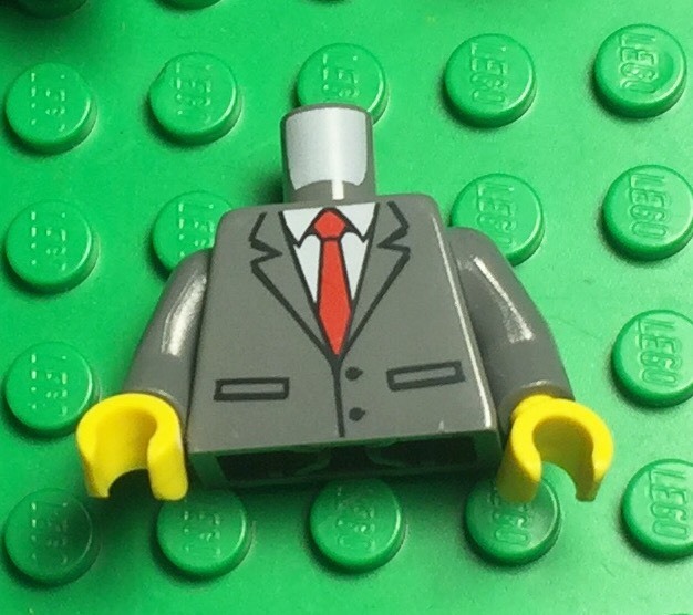 Lego 5 City Dark Bluish Gray Suit Jacket Mini Figures Torso With Red ...