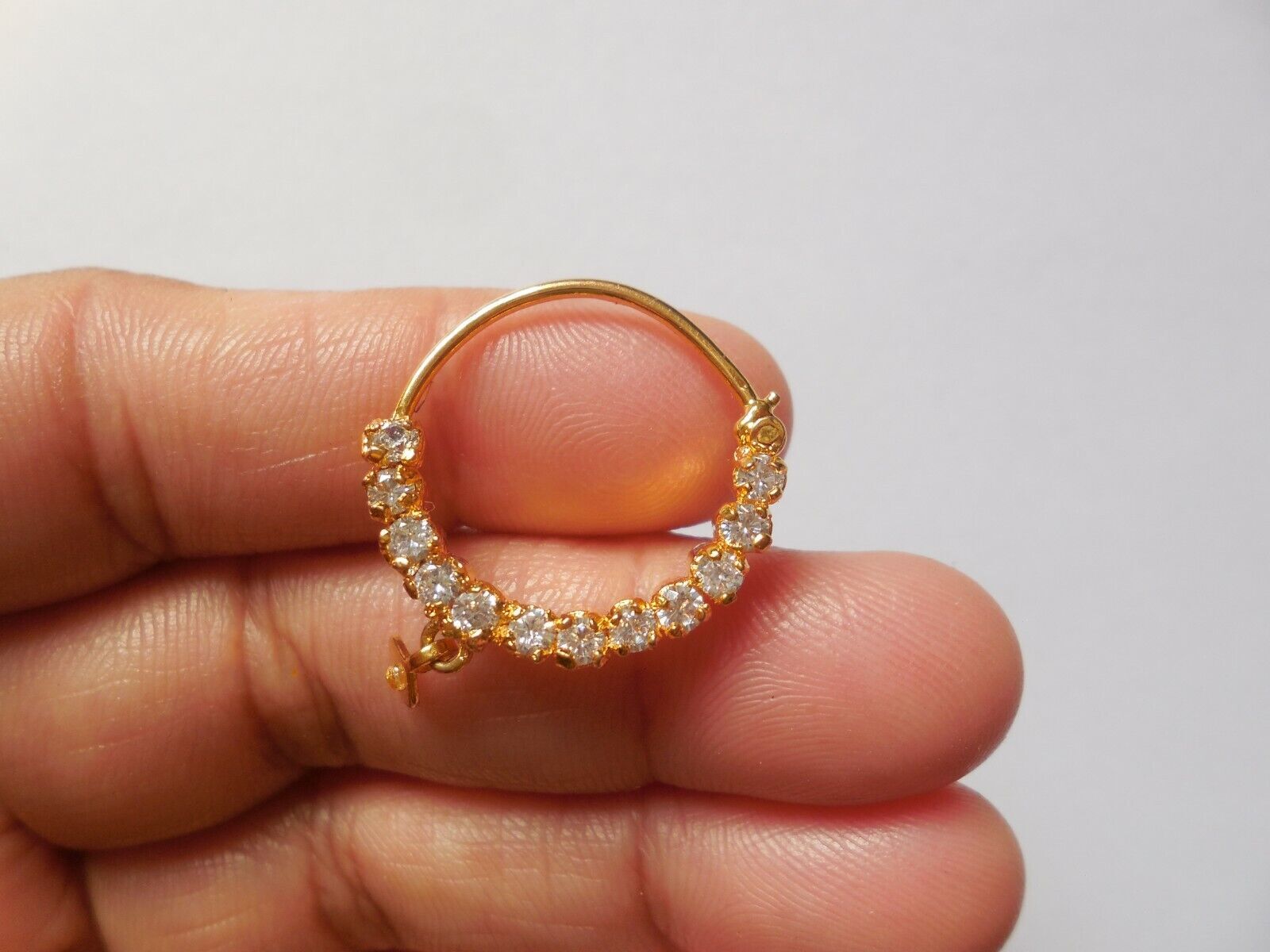 Gold Plated Crystal Nose Ring Indian Piercing Nath Fashion Jewelry ...