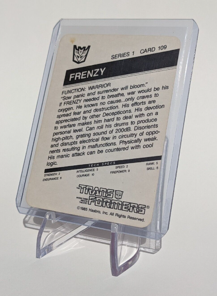 FRENZY Character Card #109 (PURPLE VARIANT) - 1985 Hasbro Transformers ...