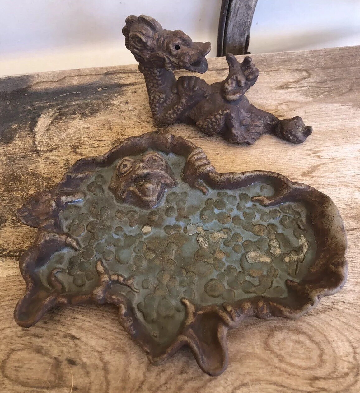 JIM RUMPH 1971 Signed MIDCENTURY SMOKING DRAGON ASHTRAY Handmade ...