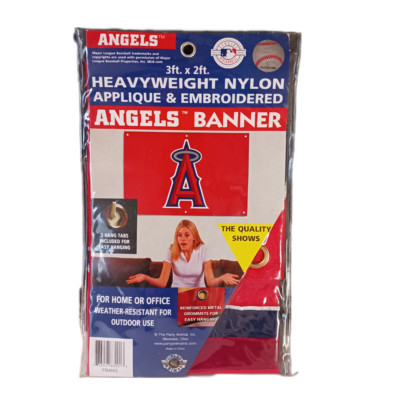 Los Angeles Angels Banner 3' x 2' Embroidered Heavyweight Nylon Red MLB ...