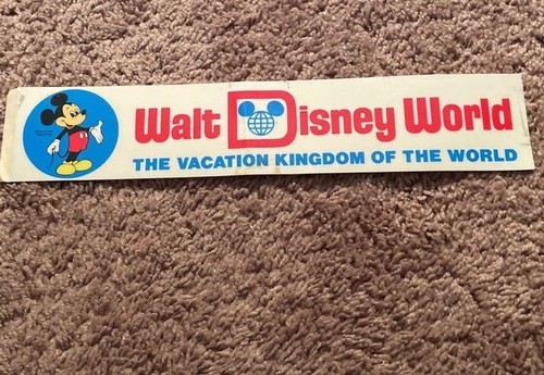 Walt Disney World Bumper Sticker Vacation Kingdom Of The World 14” x 3 ...