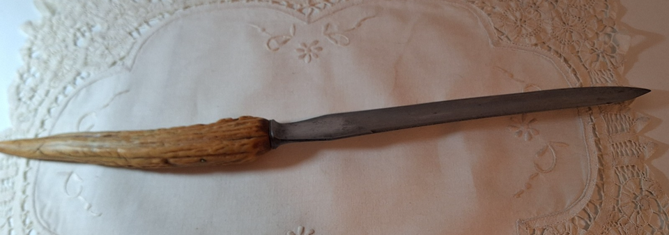 Antique Stag Horn Antler Bone Handle 2pc CARVING SET Knife & Fork | eBay