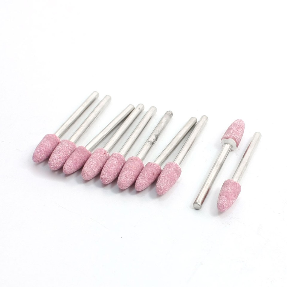 10 Pcs 3mm Shank 6mm Conical Abrasive Mounted Grinding Stones ...