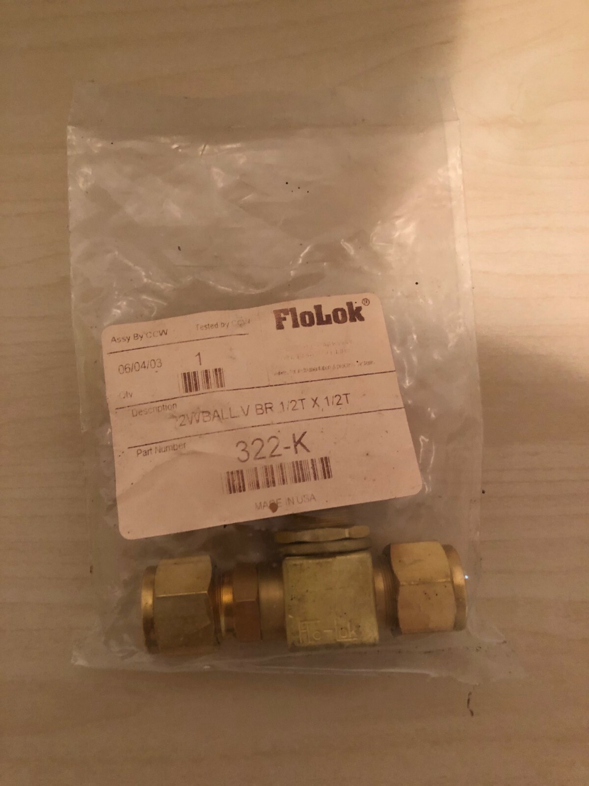 NEW FloLok 322-K 2 Way Ball Valve Brass, 1/2'' x 1/2'' | eBay