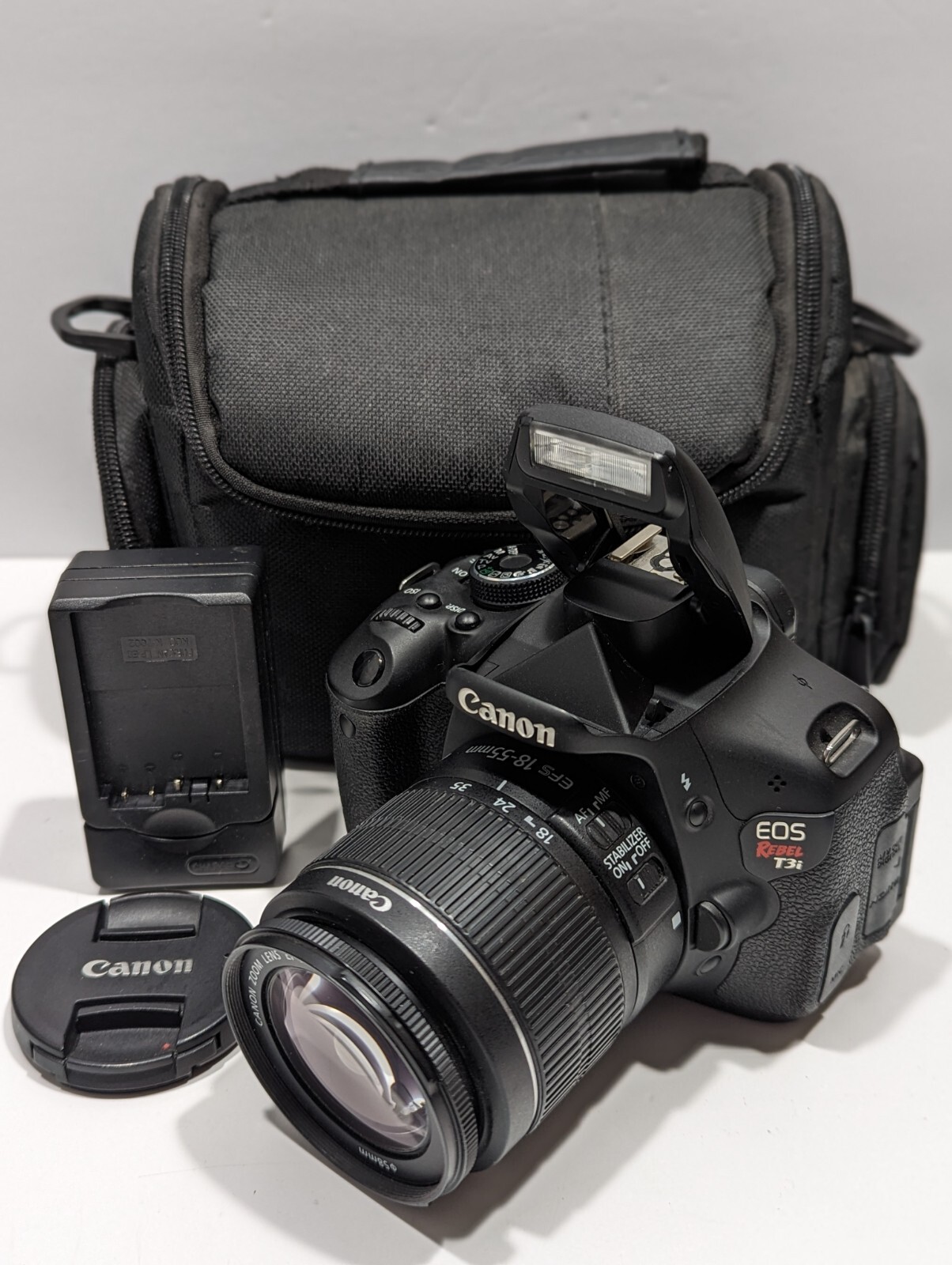 Canon EOS Rebel T3i 18.0MP DSLR Black Camera w 18-55mm Lens Case 8k ...