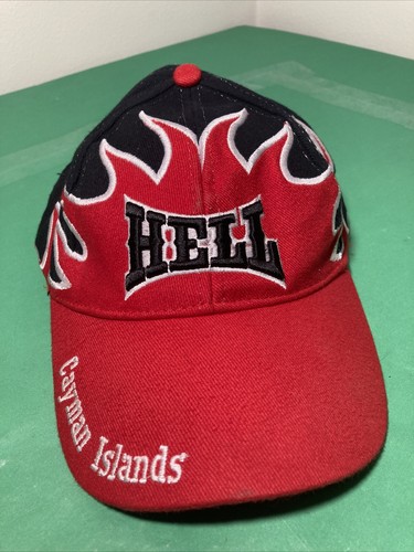 Hell Hat CAYMAN ISLANDS HUMOR hat Red Black Adjustable cap Hell Flames ...