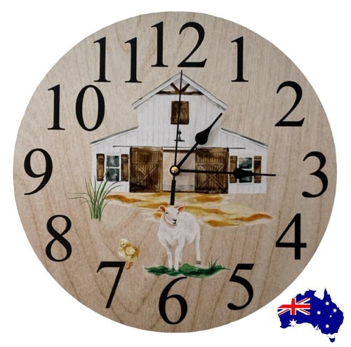 Clock Wall Sheep Chicken Barn Farm Aussie Made | eBay Australia