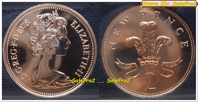 GREAT BRITAIN 1978 QUEEN ELIZABETH II BRITISH RARE UK 2 NEW PENCE COIN ...
