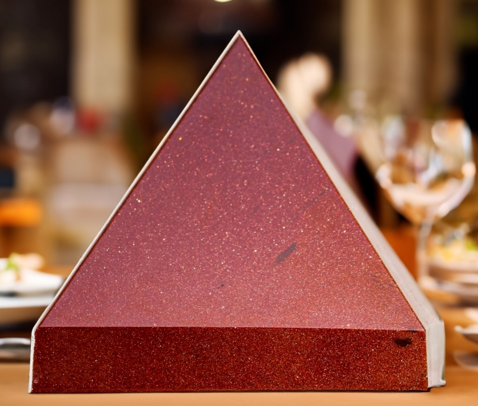 110MM Red Goldstone Pyramid Red Sandstone Crystal Healing Metaphysical ...