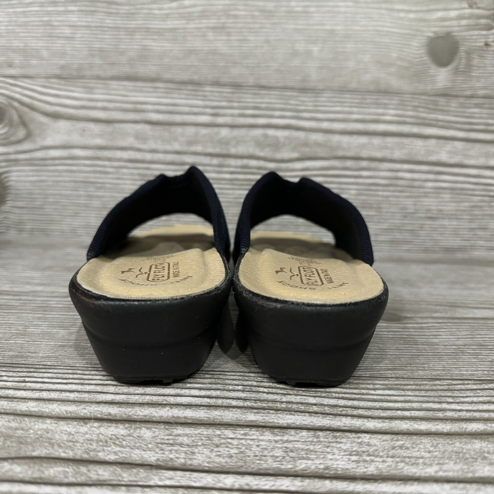 Fly Flot Womens Blue Slip On Open Toe Mule Sandals Size 9/40 Made In ...