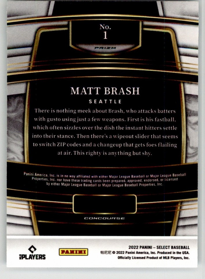 Matt Brash 2022 Panini Select Scope 1 Seattle Mariners Rookie | eBay