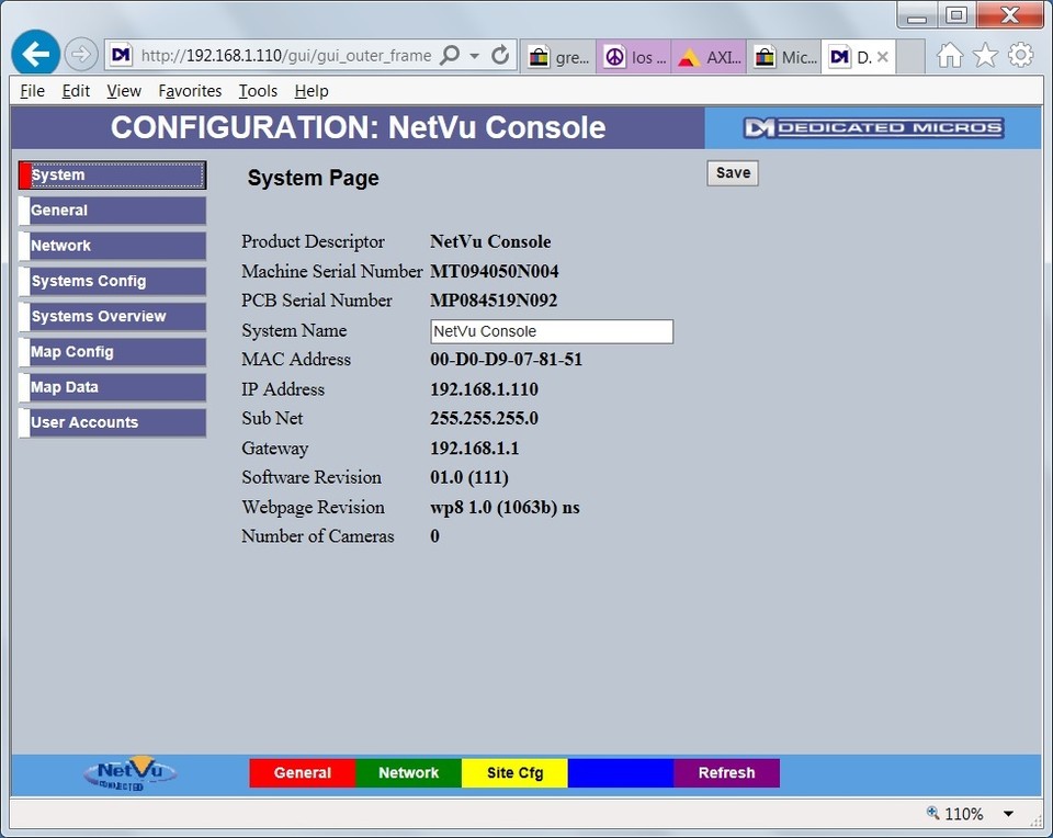DEDICATED MICROS NETVU CONSOLE, REMOTE CONTROL UP TO 20 NETVU DEVICES ...