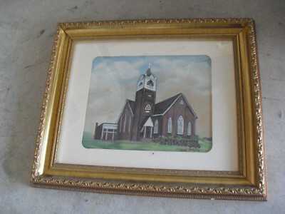 2005 A Kulp Signed Pastel Painting of Central Pennsylvania Church ...