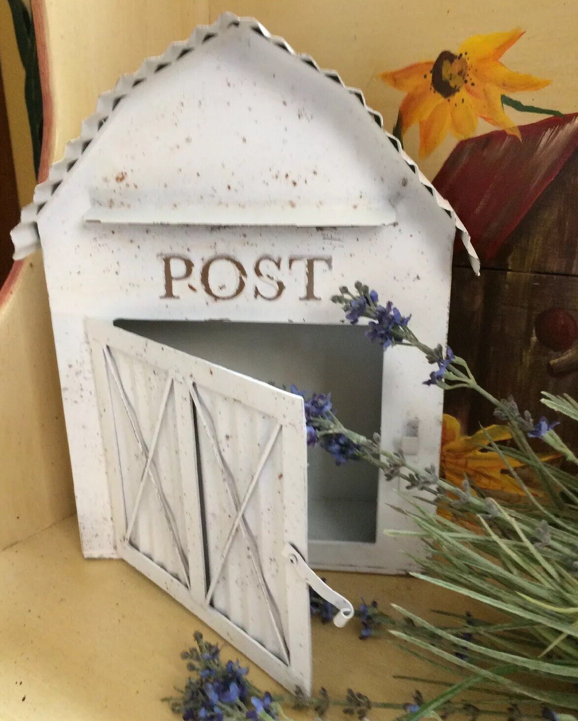 Vintage Style Farmhouse Country Barn MAILBOX Post Box Embossed ...