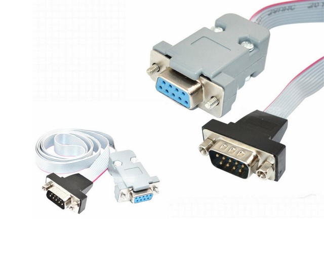 50cm Serial Port Ribbon Db9 9 Pin Male to Female Panel Mount Internal ...