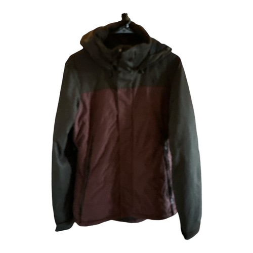 Volcom Snowboard Jacket Men L Gray/Maroon Hood Ski 10mm/10kgm2 Zip ...