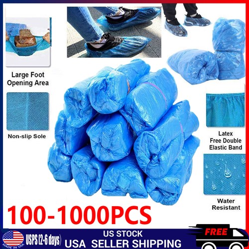 100-2000Pcs Disposable Boot & Shoe Covers Waterproof Non-Slip CPE ...