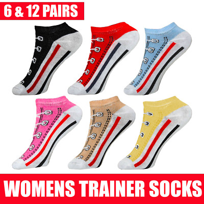 Ladies Womens Trainer Liner Socks Look Like Shoe Socks Gym Running 6,12 ...