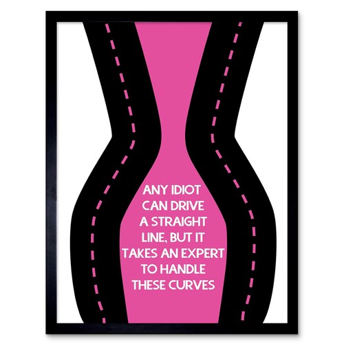 Woman Curves Inspiration Pink Art Print Framed Poster Wall Decor 12X16 ...