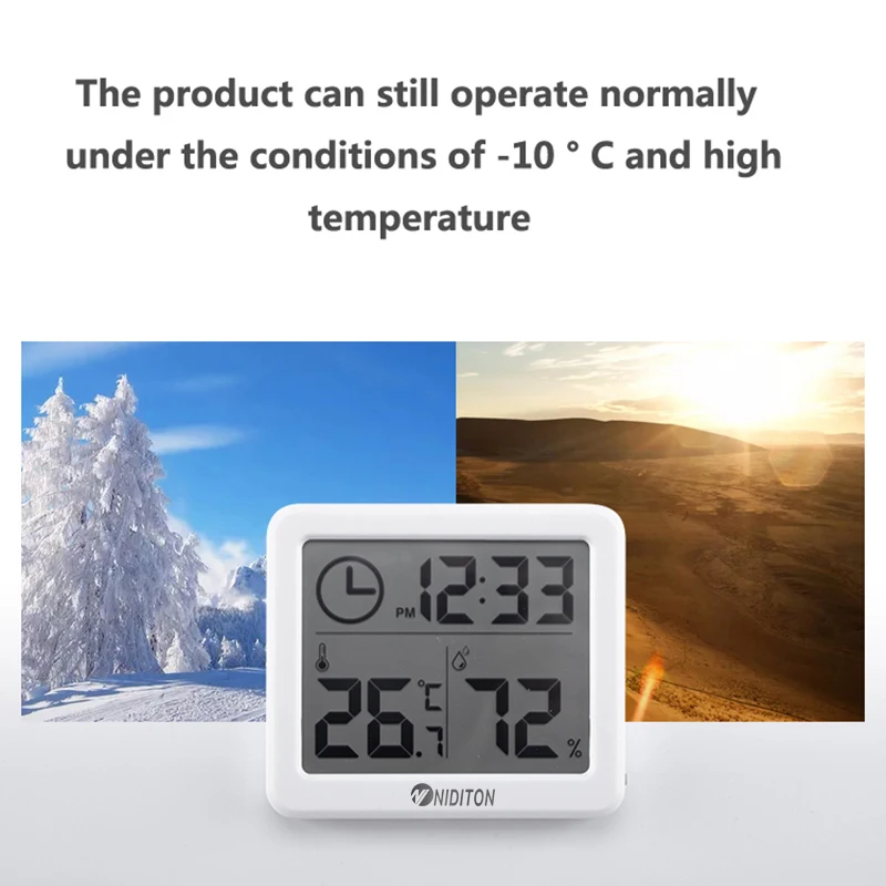 Digital Clock Desk Clock with Temperature Humidity Wall Clocks for Home ...