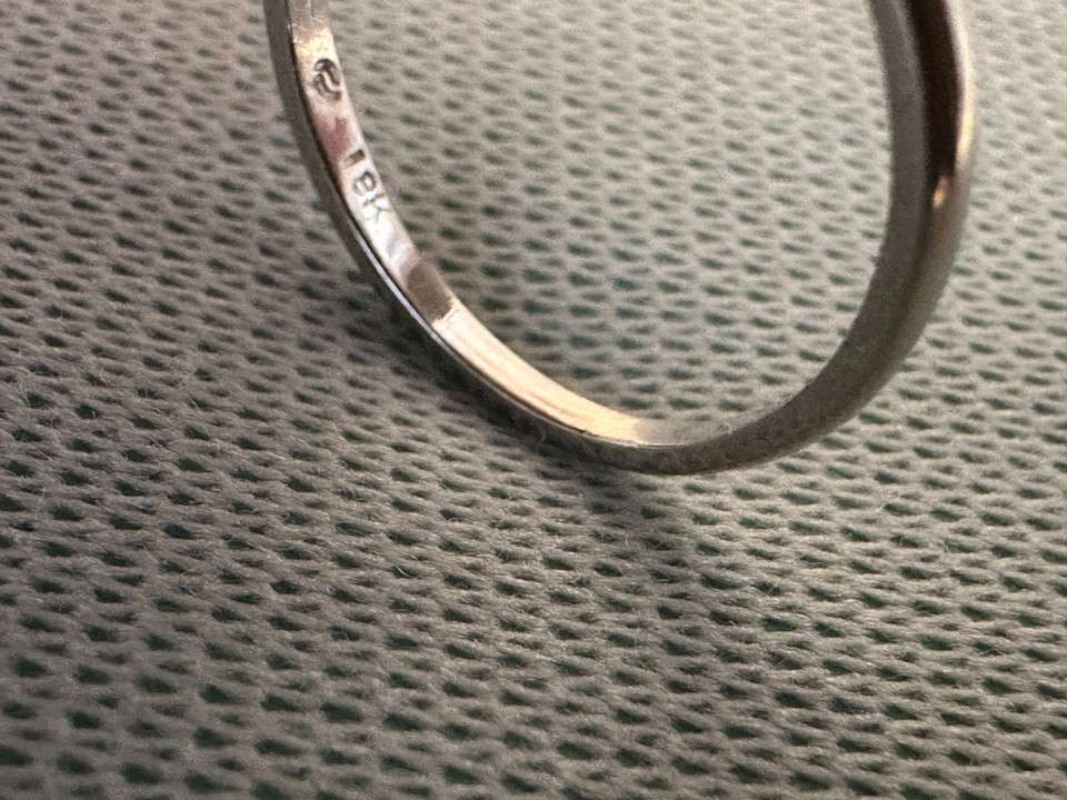 Birks 18K White Gold 0.25cts Diamond Engagement Wedding Band Ring ...