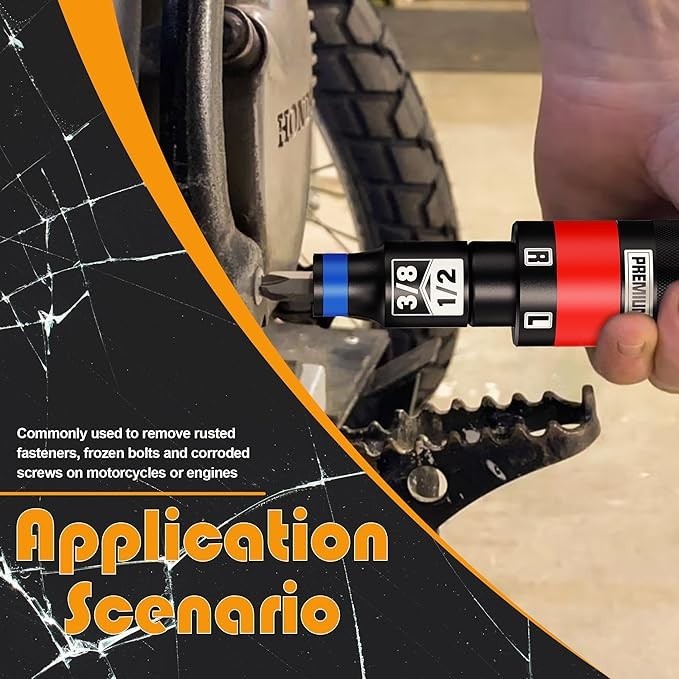 1/2" Hand Manual Reversible Impact Driver Set, 13 PCS Impact ...