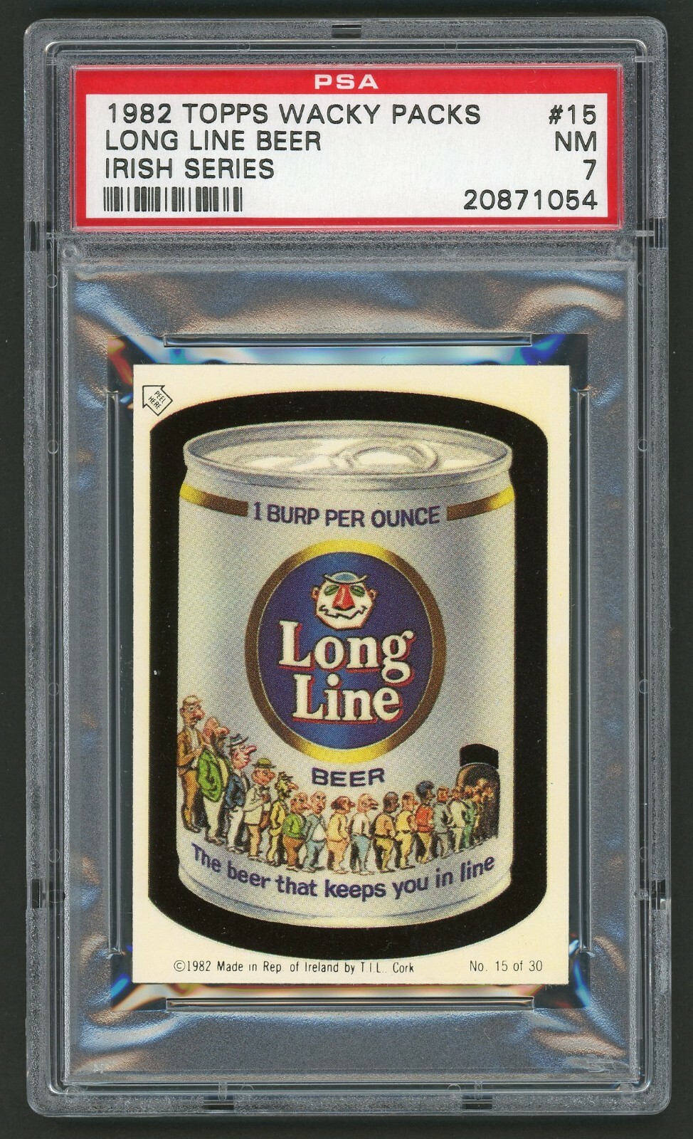 1982 / 85 Topps Wacky Packages Sticker Irish Series #15 Long Line Beer ...
