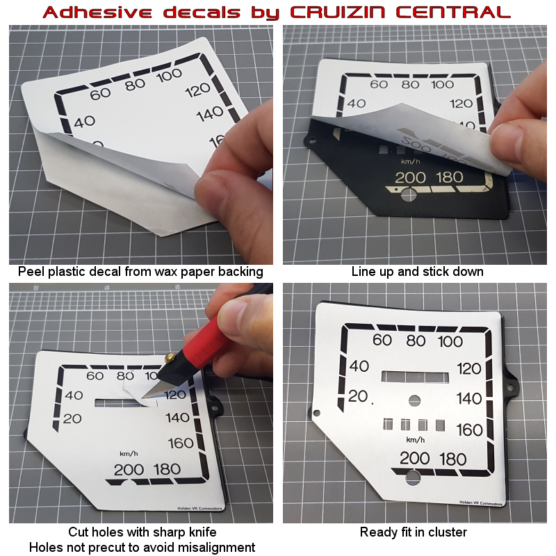 Plastic WHITE DECALS for Ford Escort RS2000 gauge speedo tacho sticker ...