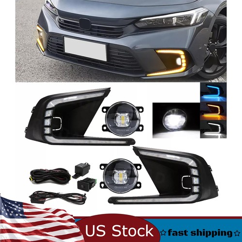 For 2022 2023 2024 Honda Civic DRL LED Daytime Running Light Fog Light ...