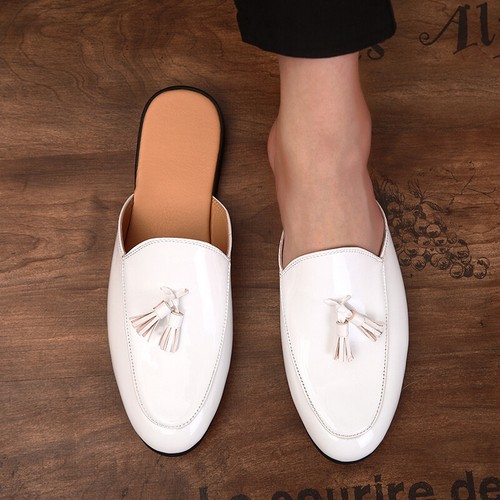 Fashion Men Half Slippers Tassel Loafers Slides Slip On Flats Casual ...