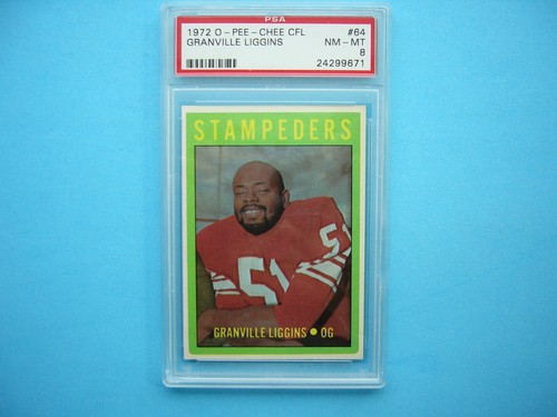 1972 O-PEE-CHEE CFL FOOTBALL CARD #64 GRANVILLE LIGGINS PSA 8 NM/MT ...