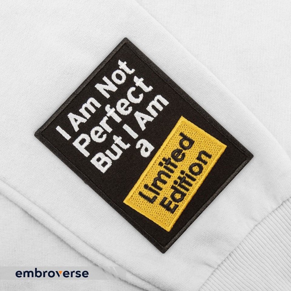 Limited Edition Patch - I Am Not Perfect Embroidered Text Funny Quote ...