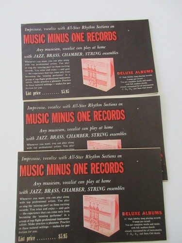 LOT of 3 - MUSIC MINUS ONE RECORDS brochures VINTAGE RUTGERS UNIVERSITY ...