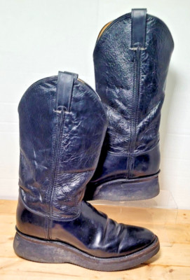 Justin 3040 Uniform Cowboy Boots Black Leather Soletech Platform Men 9. ...