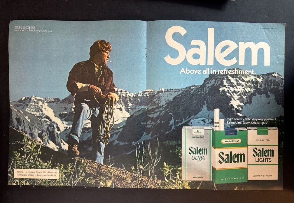 SALEM CIGARETTES 10X24' Original USA Magazine Advert L368 | eBay
