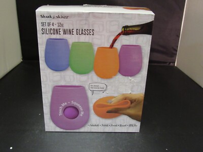 Shark Skinzz Silicone 4 Pack Wine Glasses Great for the Outdoors ...