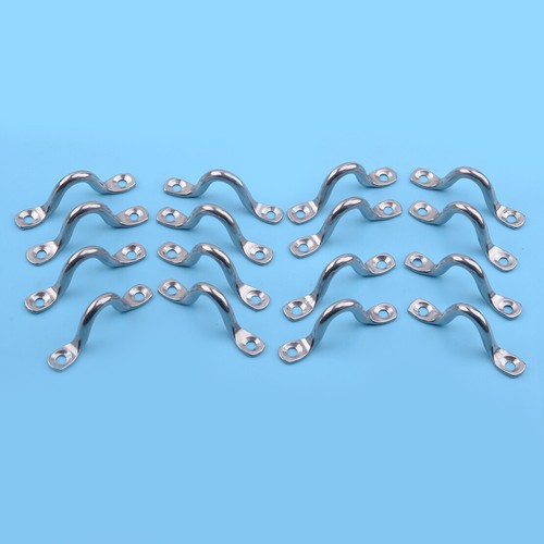 16x 5mm Stainless Steel Top Pad Wire Eye Straps Loop Boat Plate Staple ...
