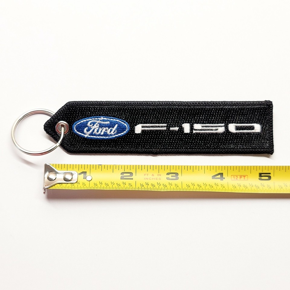 Ford F-150 Truck Keychain Double Sided Fabric f150 Key Fob Red & Black ...