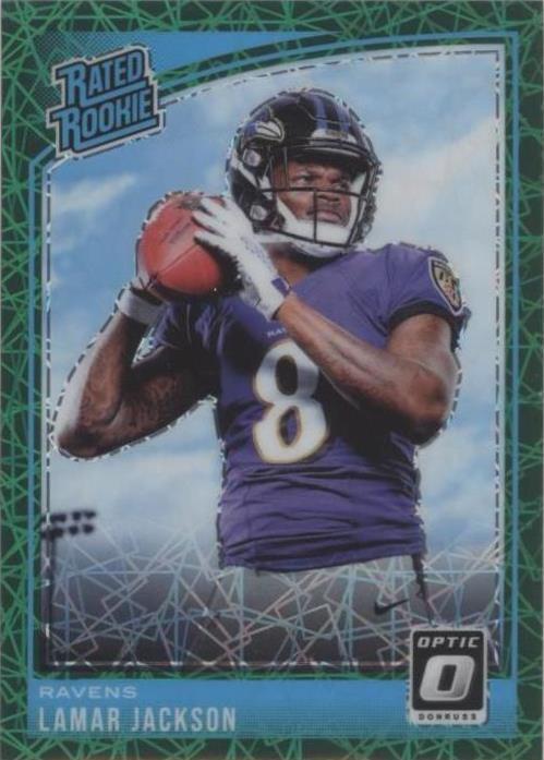 2018 Donruss Optic - Rated Rookie Lamar Jackson #167 Green Velocity ...