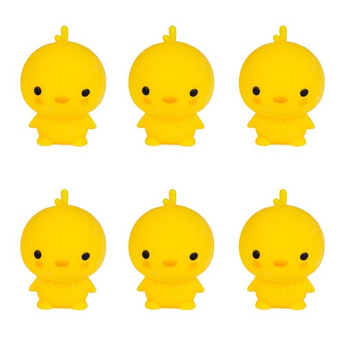 6PK Smooshos Yellow Baby Chicken Squishy Ball Childrens Toy 6.1x5.4x7cm ...