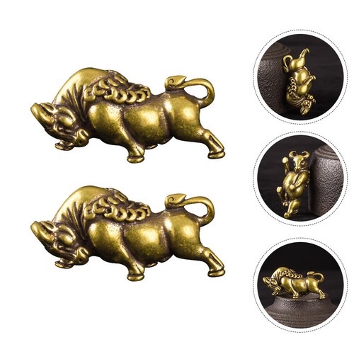 8 Pcs Calf Sculpture Adornment Exquisite Home Decor Copper Craft ...