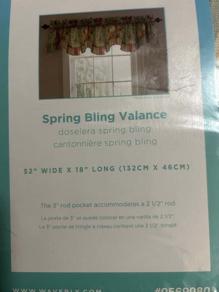 Waverly Spring Bling Modern Farmhouse Floral Scallop Valance Curtain 52 ...