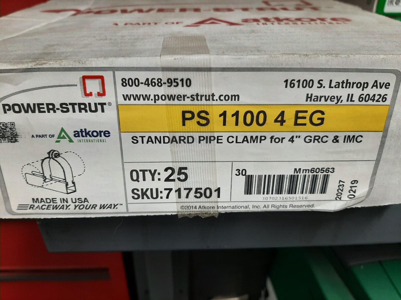 Uni-strut Clamps 4" Power Strut PS-1100-4-EG for Rigid & IMC conduit | eBay