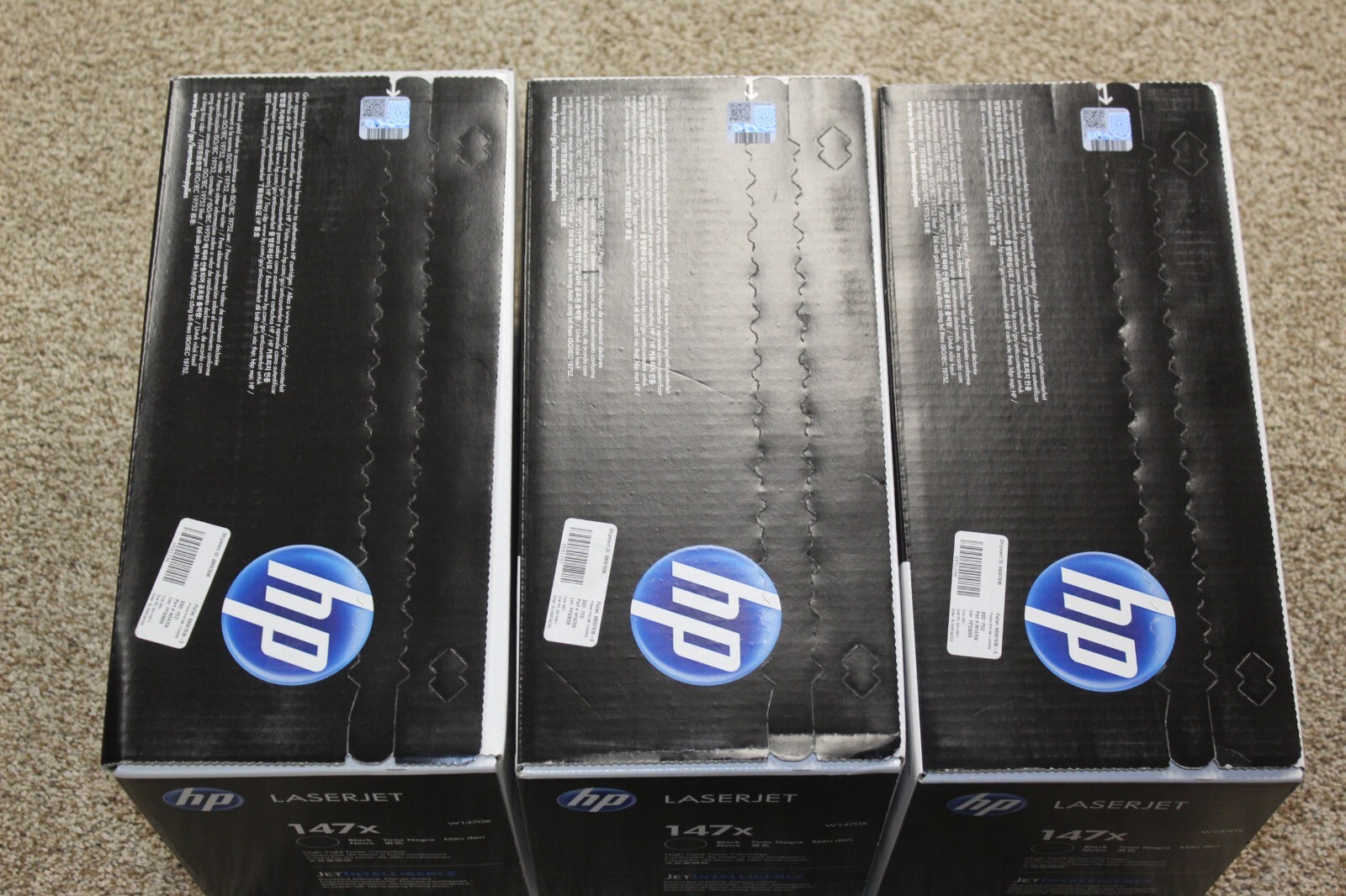HP147X W1470X High-Yield Black Original LaserJet Toner Cartridge x3 ...