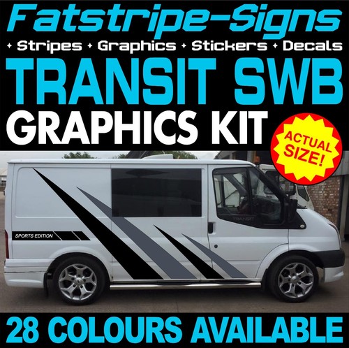 to fit FORD TRANSIT SWB GRAPHICS STICKERS STRIPES DECALS CAMPER MK6 MK7 ...
